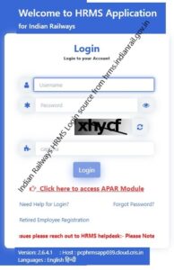 Indian Railways HRMS Login at hrms.indianrail.gov.in